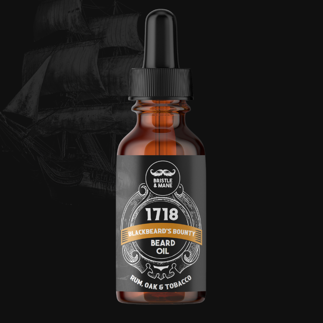 1718: Blackbeard's Bounty Beard Oil - Rum, Oak & Tobacco – Bristle & Mane
